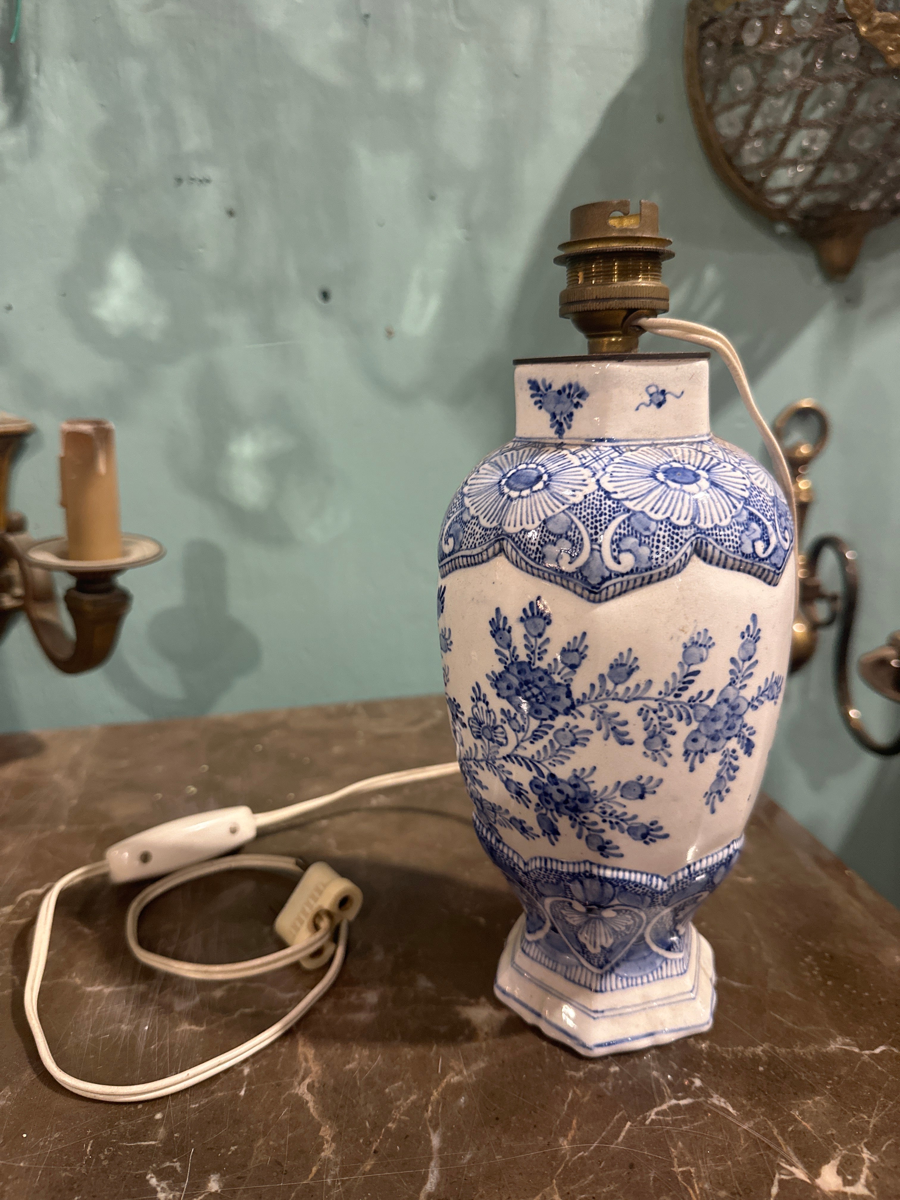 T Delft Vase lamp – DOP Antiques